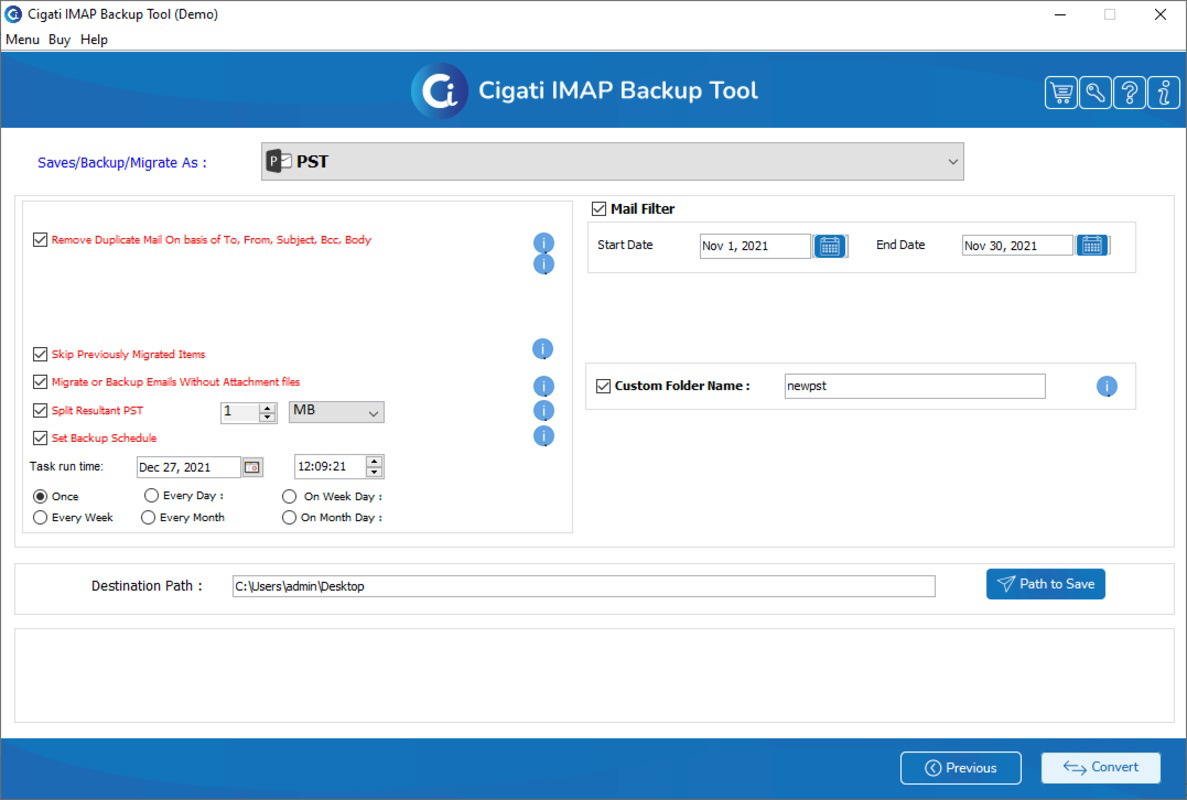 IMAP Mail Backup Tool for PC Windows 22.12 Download