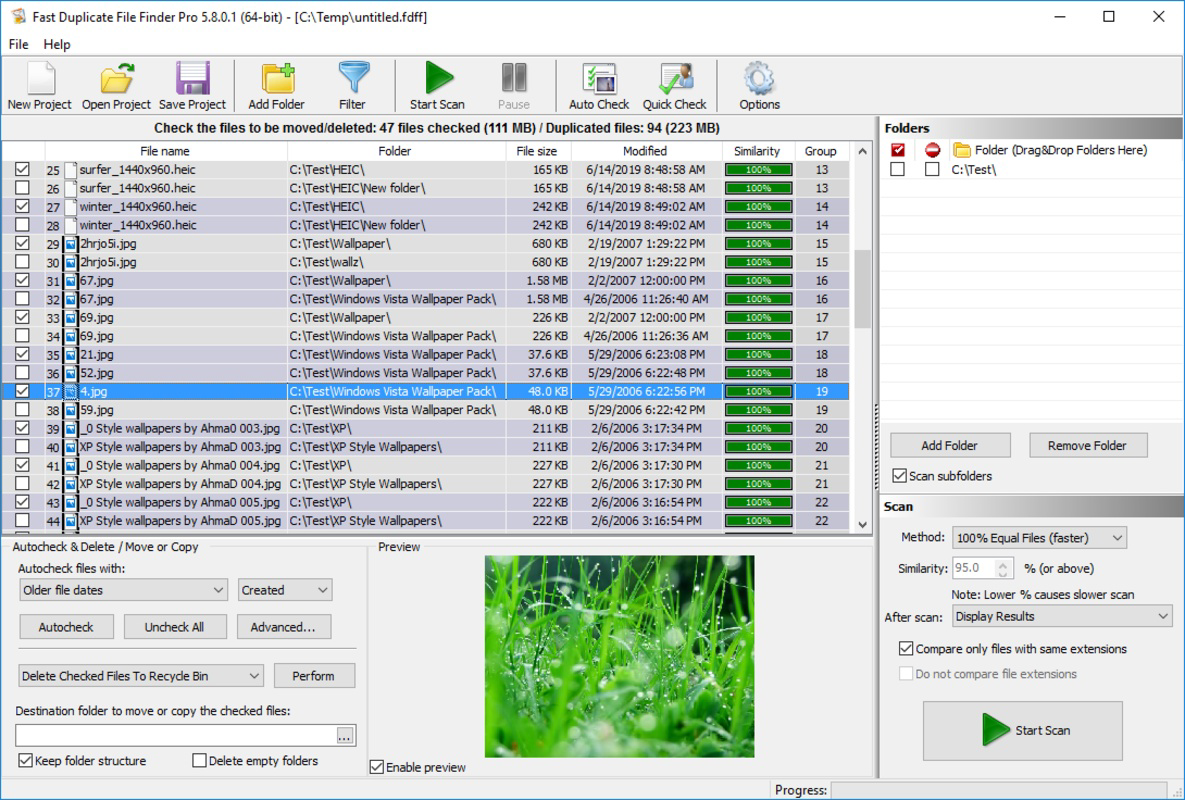 Fast Duplicate File Finder for PC Windows 6.7.0.1 Download