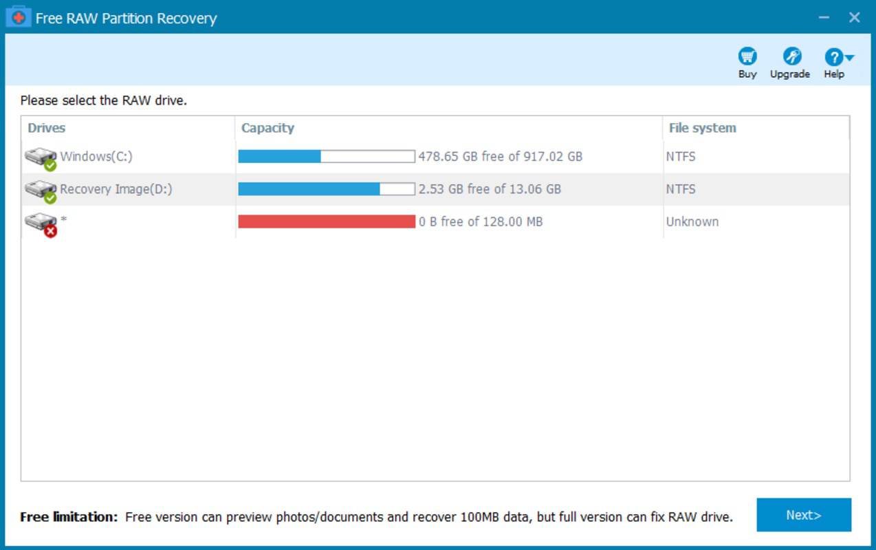 Free RAW Partition Recovery for PC Windows 1.0.0.8 Download