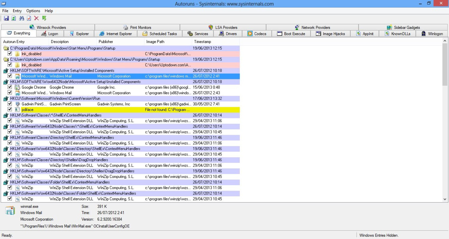 Autoruns Portable for PC Windows 14.11 Download