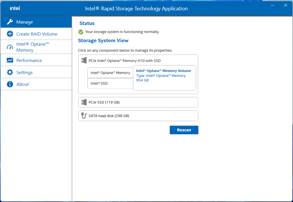 Intel® Rapid Storage Technology Application for PC Windows Download
