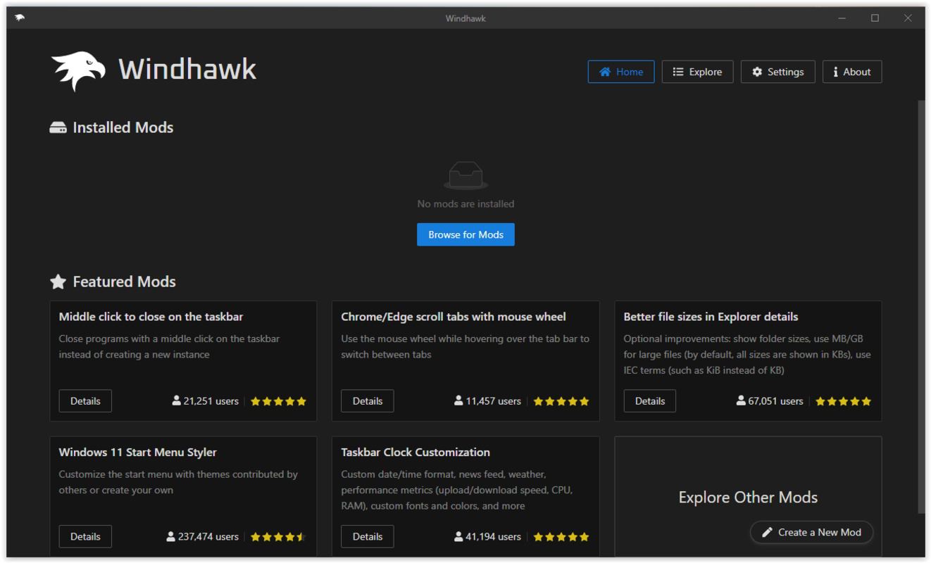 Download Windhawk Latest 1.6.1 for Windows PC