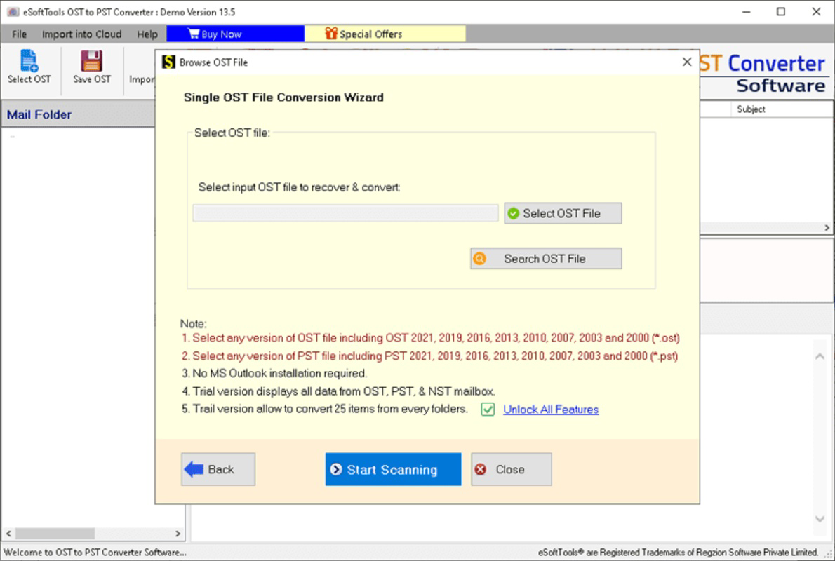 eSoftTools OST to MSG Converter Software for PC Windows 14.0 Download