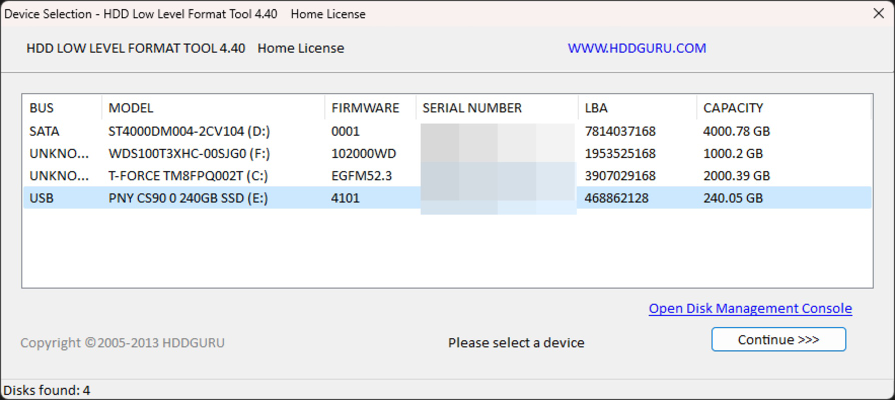 HDD Low Level Format Tool for PC Windows 4.50 Download