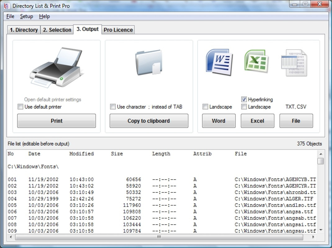 Directory List & Print for PC Windows 4.32 Download