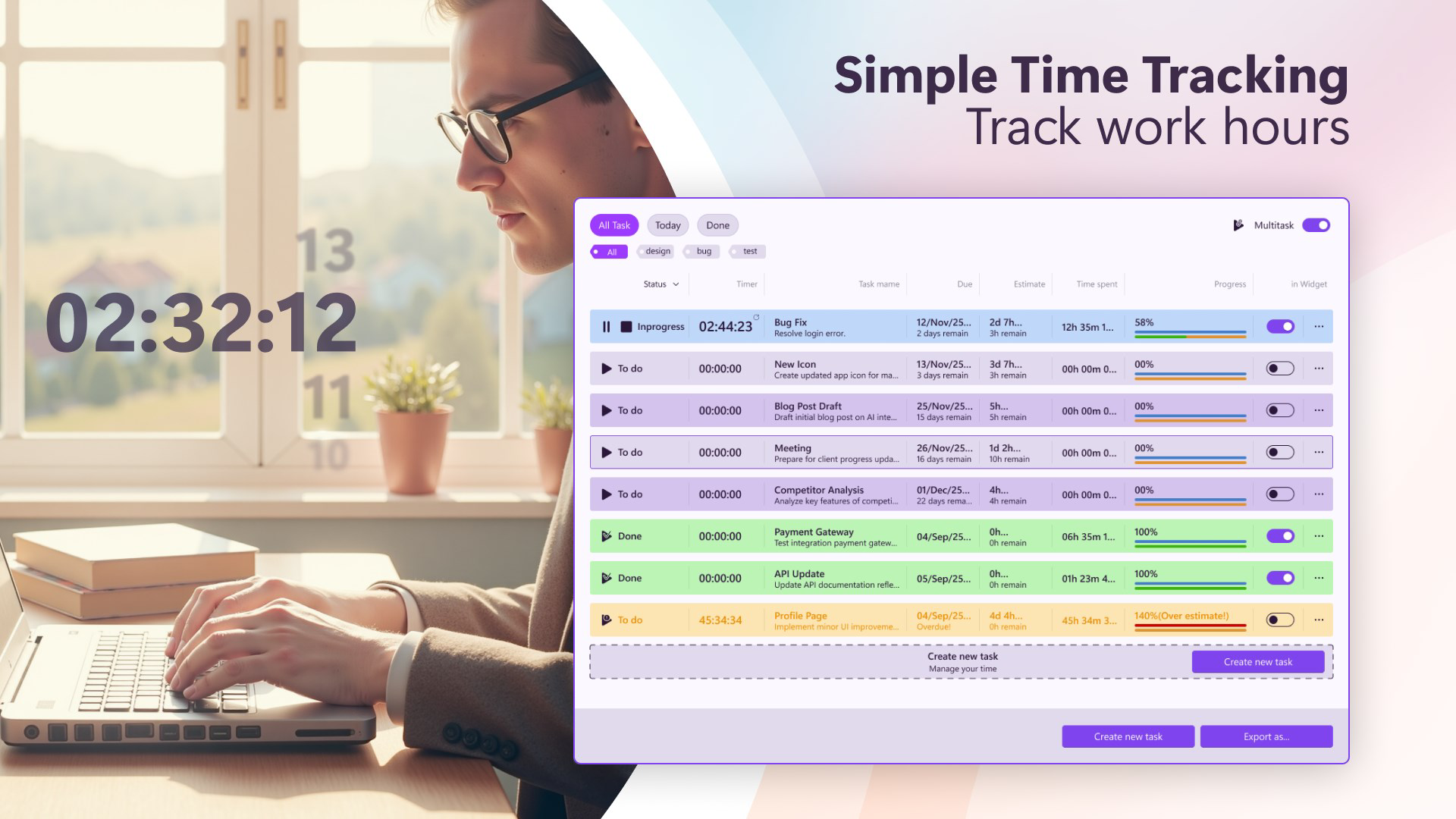Work Hours Tracker - Working Day Time Tracking for PC Windows Download