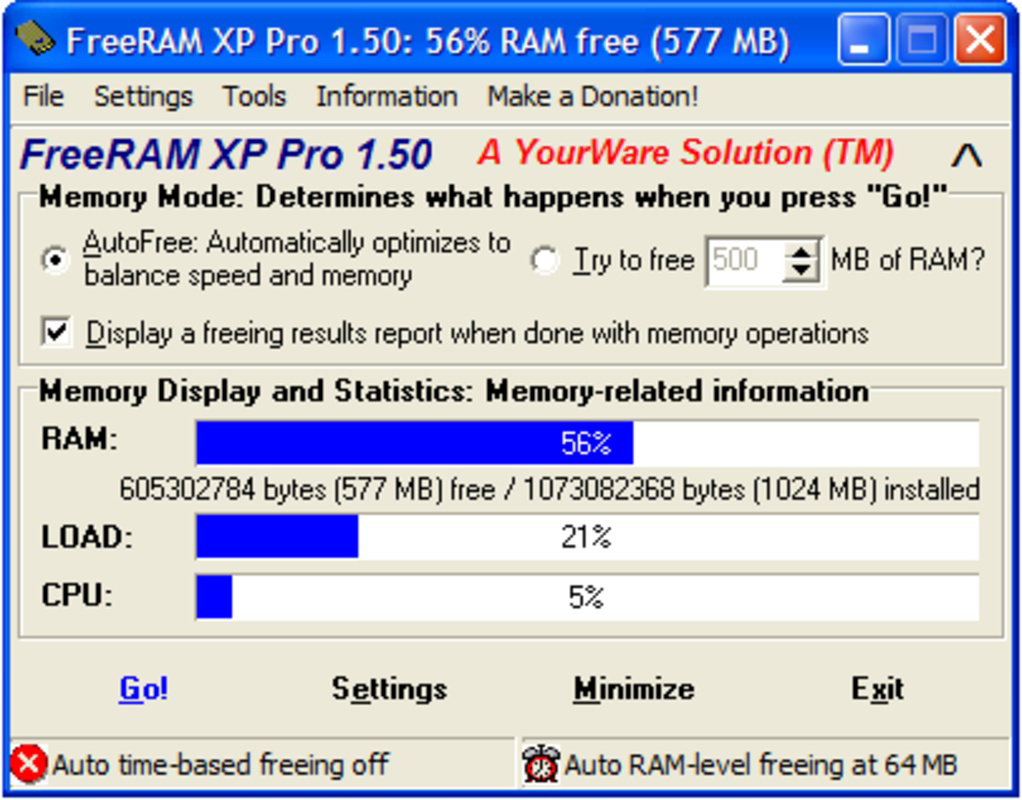 Download FreeRAM XP Pro Latest 1.52 for Windows PC