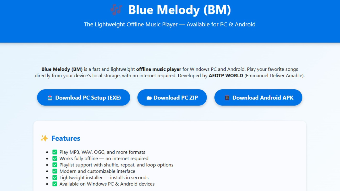 Blue Melody for PC Windows 1.0.0 Download