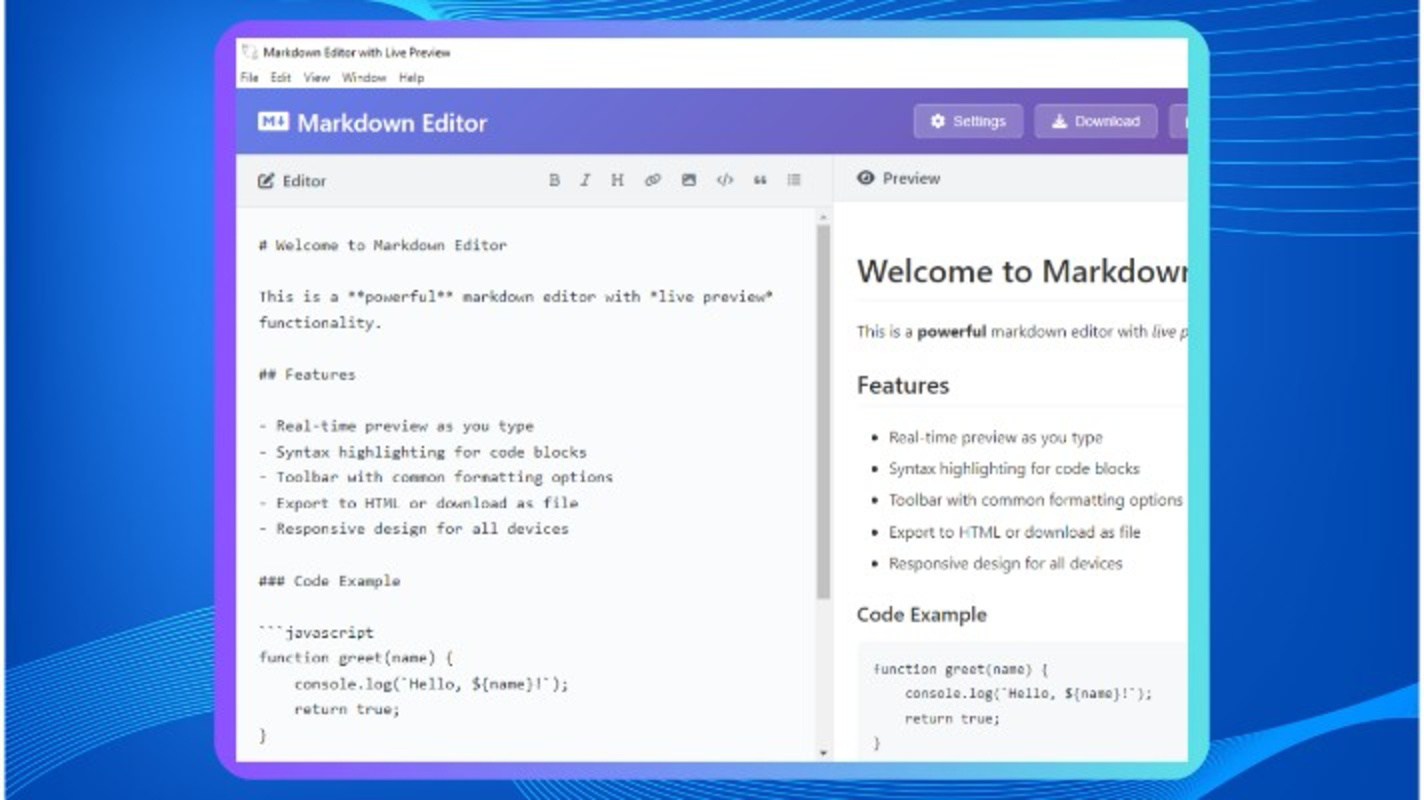Markdown Editor pro for PC Windows 1.0 Download