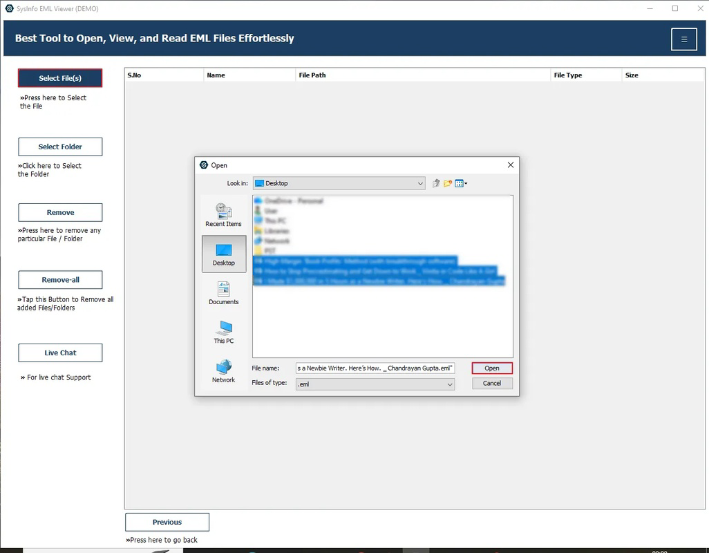 SysInfo EML File Viewer for PC Windows 25.11 Download