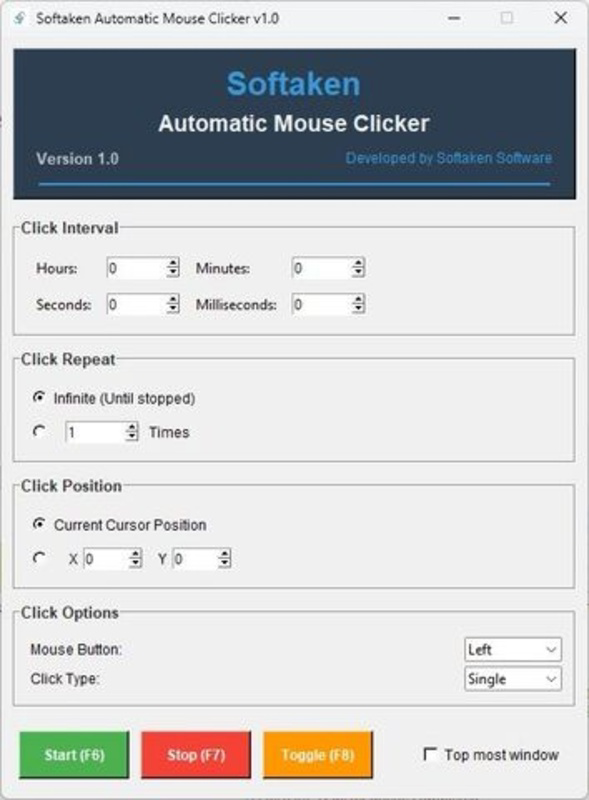 Softaken Automatic Mouse Clicker for PC Windows 1.0 Download