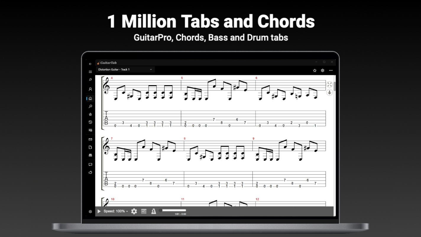 GuitarTab - Tabs and chords for PC Windows 1.1.238.0 Download