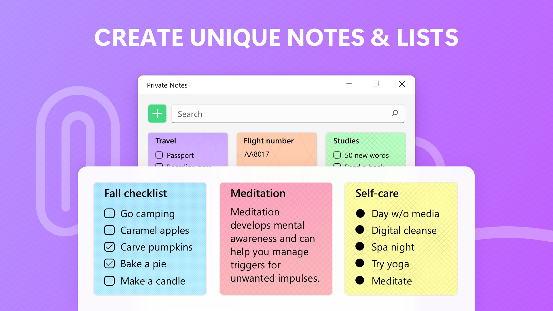 Private Notes: Task List Organizer and Planner for PC Windows Download