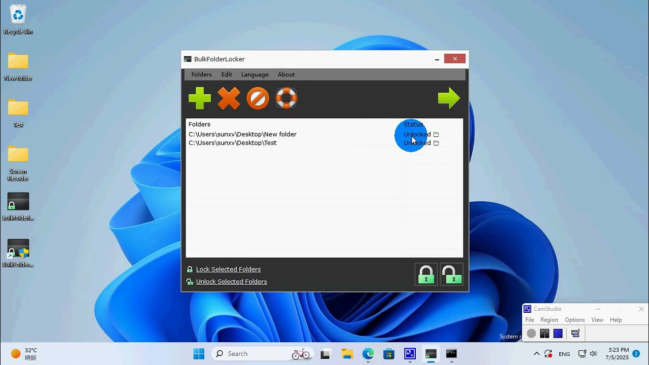 BulkFolderLocker for PC Windows 1.0 Download