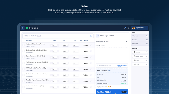 Retail - Zoho ERP for PC Windows Download