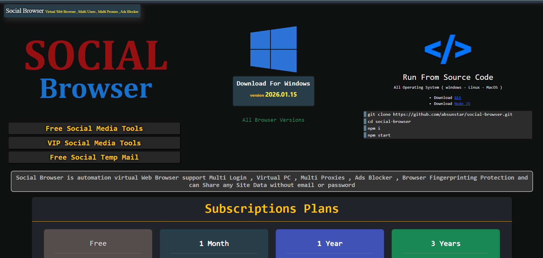 Social Browser App for PC Windows Download