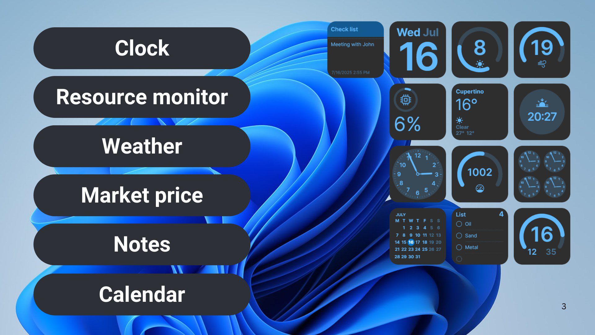 Widgets - Desktop Gadgets for PC Windows Download