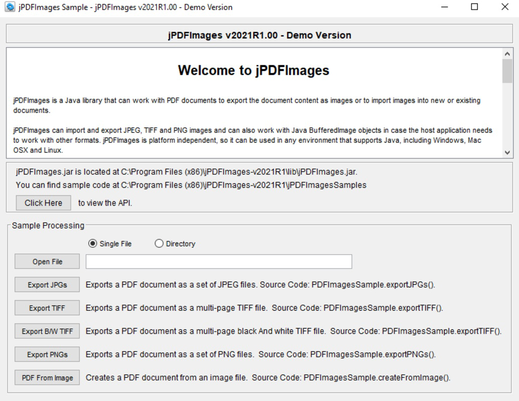 jPDFImages for PC Windows 10.0 64 Download