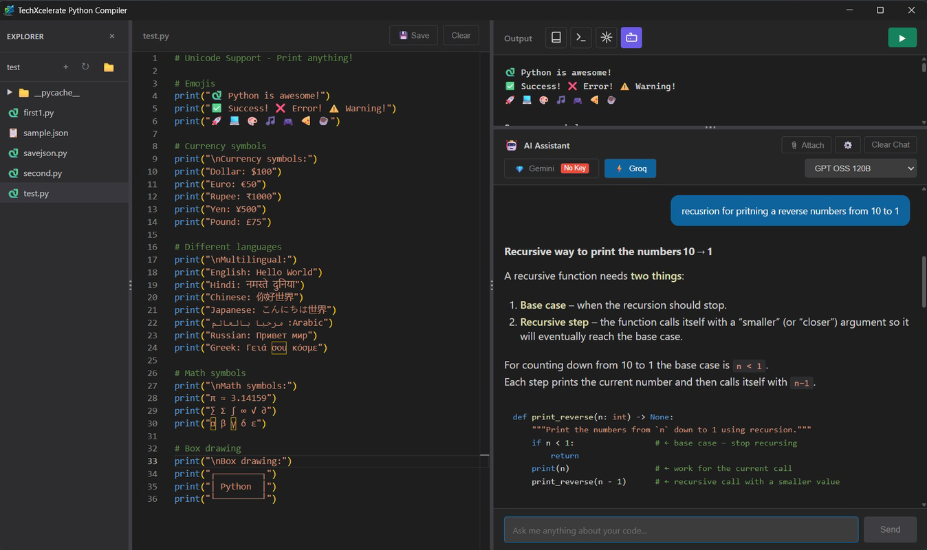 TechXcelerate Python Editor for PC Windows 0.1.1 Download