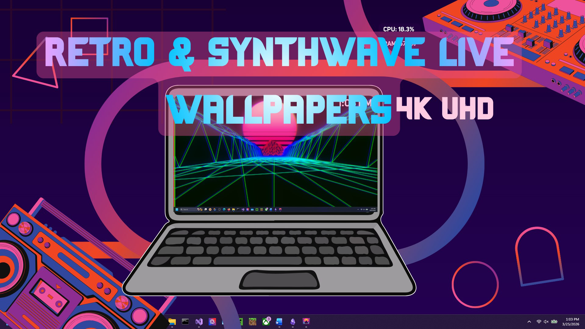 4K UHD Retro & Synthwave Live Wallpapers for PC Windows Download