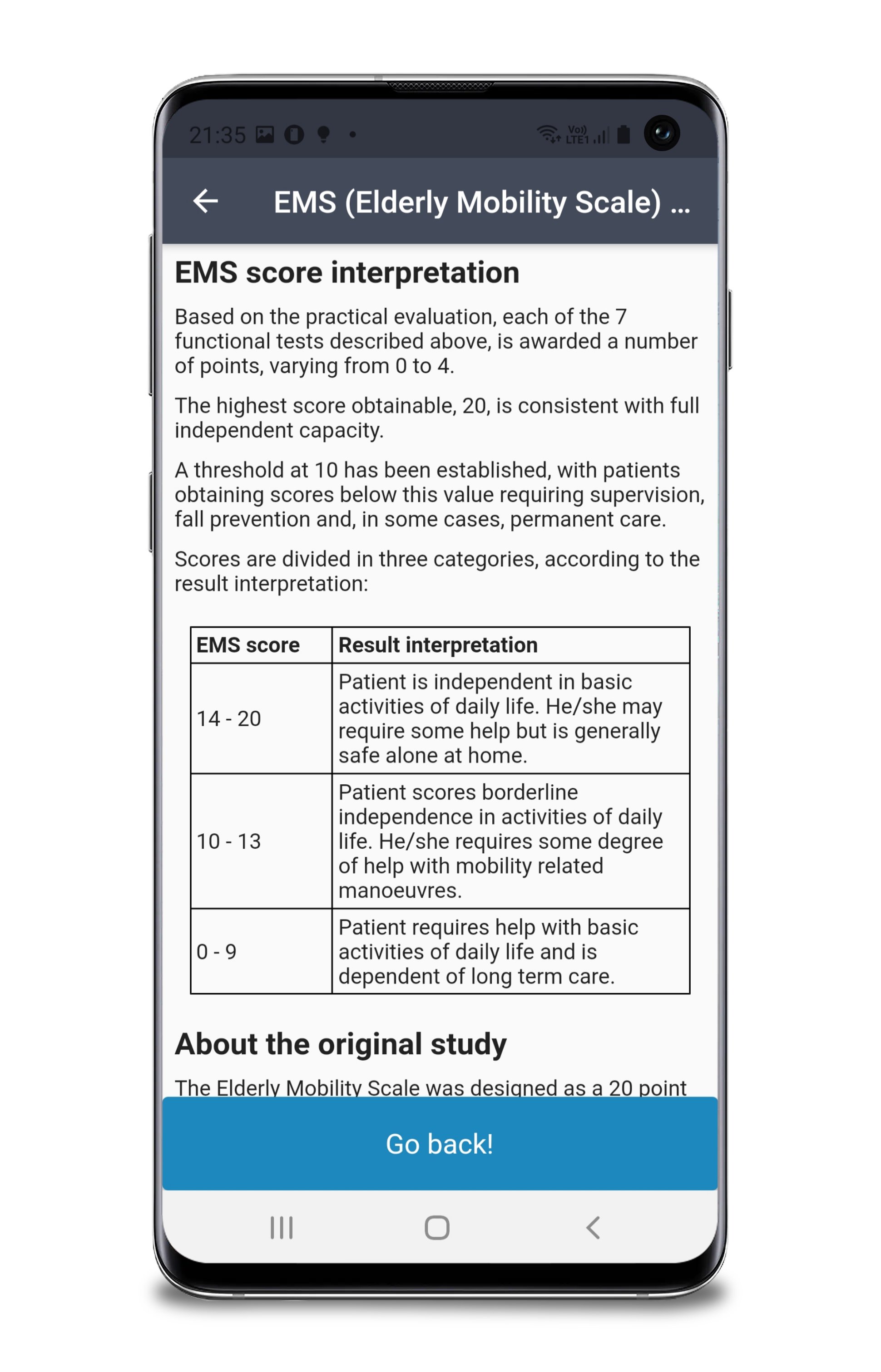 Elderly Mobility Scale (EMS) APK للاندرويد تنزيل