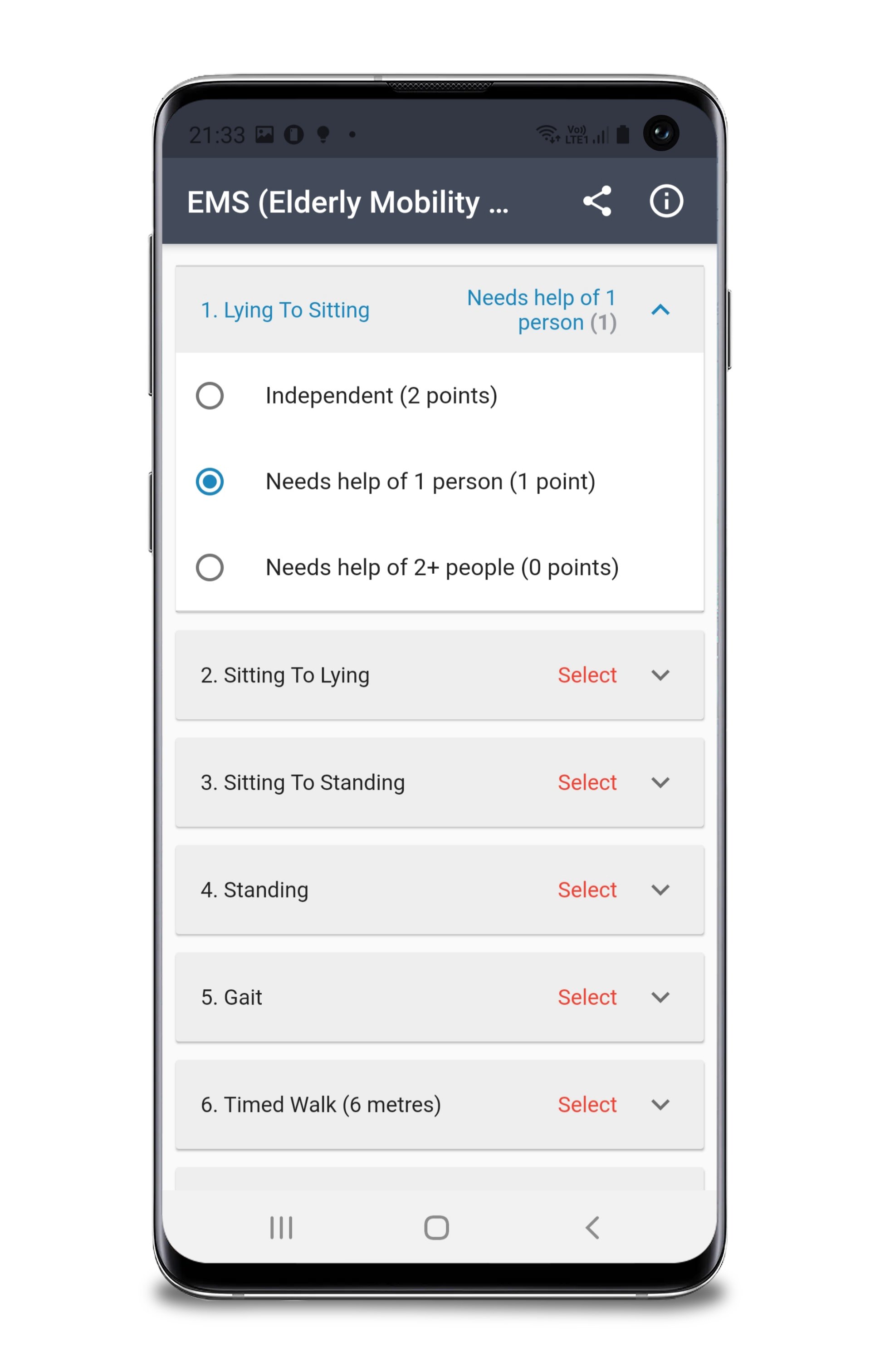 Elderly Mobility Scale (EMS) APK للاندرويد تنزيل