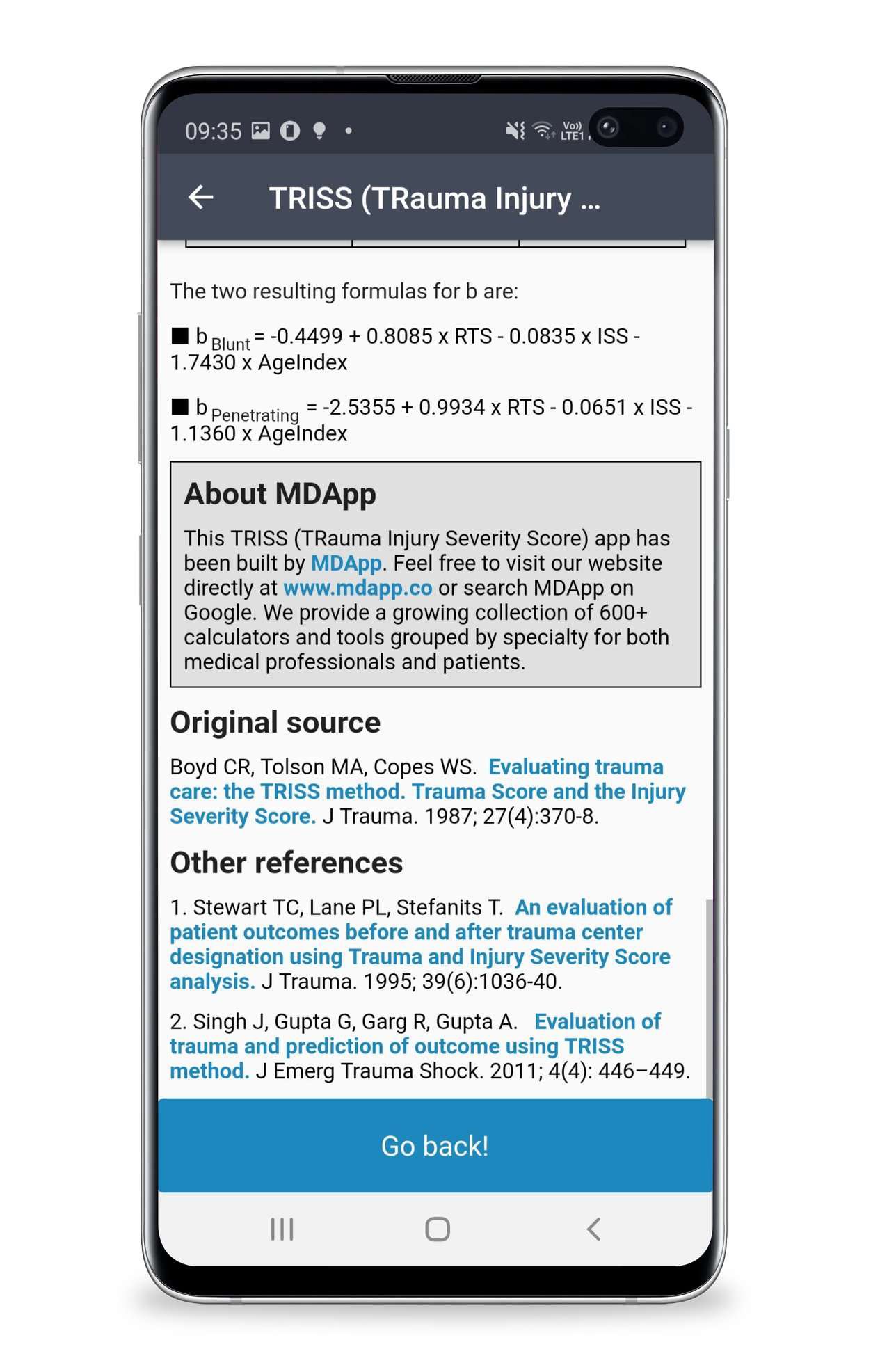 Download do APK de TRISS Calculator (TRauma Injury Severity Score) para ...