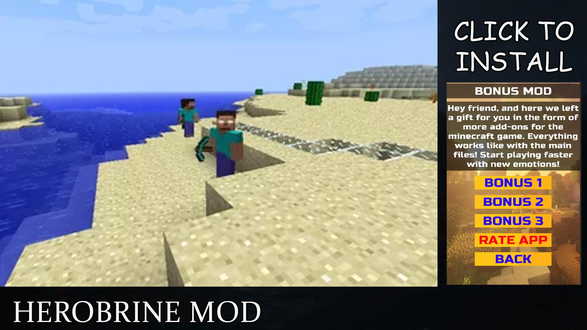 Скачать Herobrine Mod For Minecraft Pe Apk для Android
