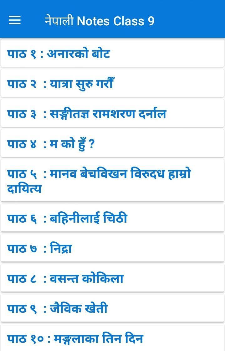 Class 9 Nepali Notes Apk For Android Download