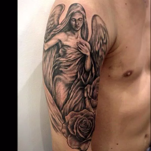 Half Sleeve Angel Tattoos For Men