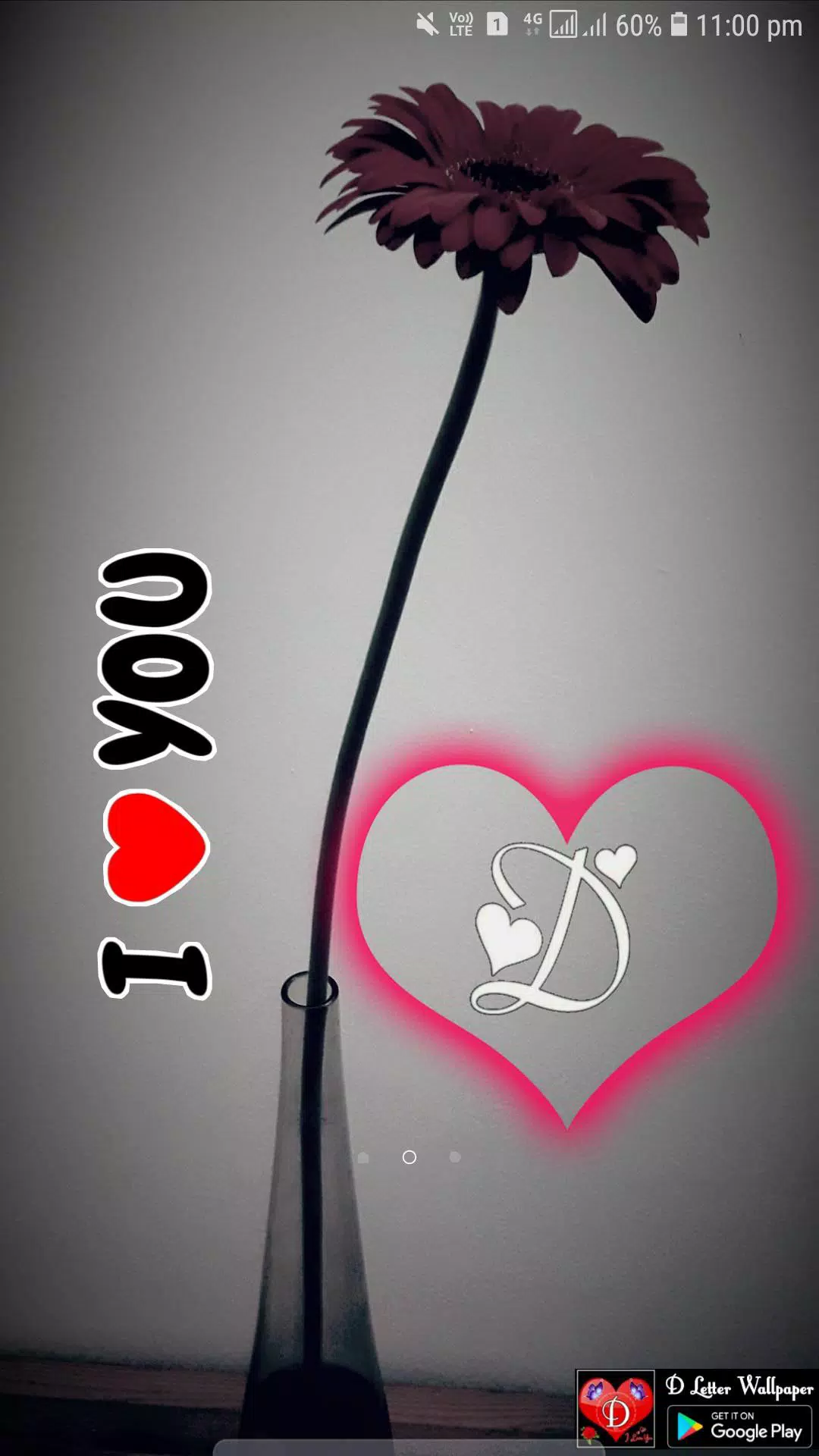 Letter D Wallpaper With Love