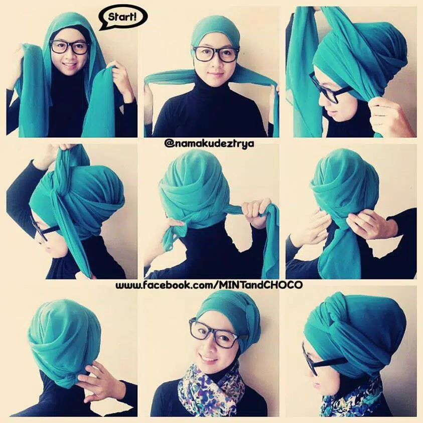 Tutorial Hijab Turban Segi Empat