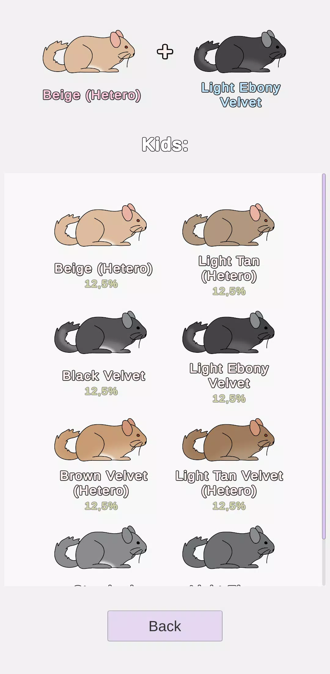 Chinchilla Color Chart