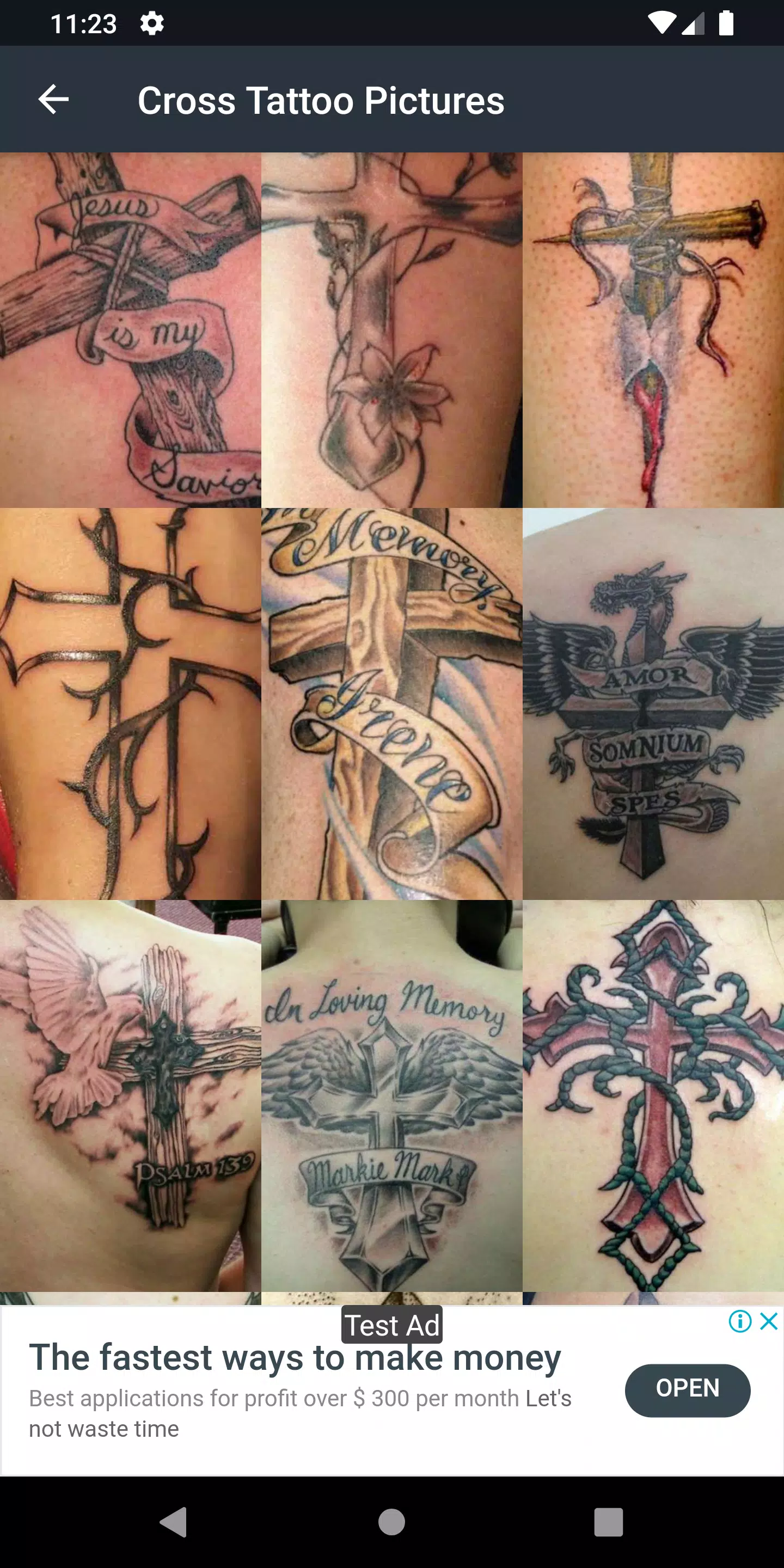 In Loving Memory Cross Tattoos Designs