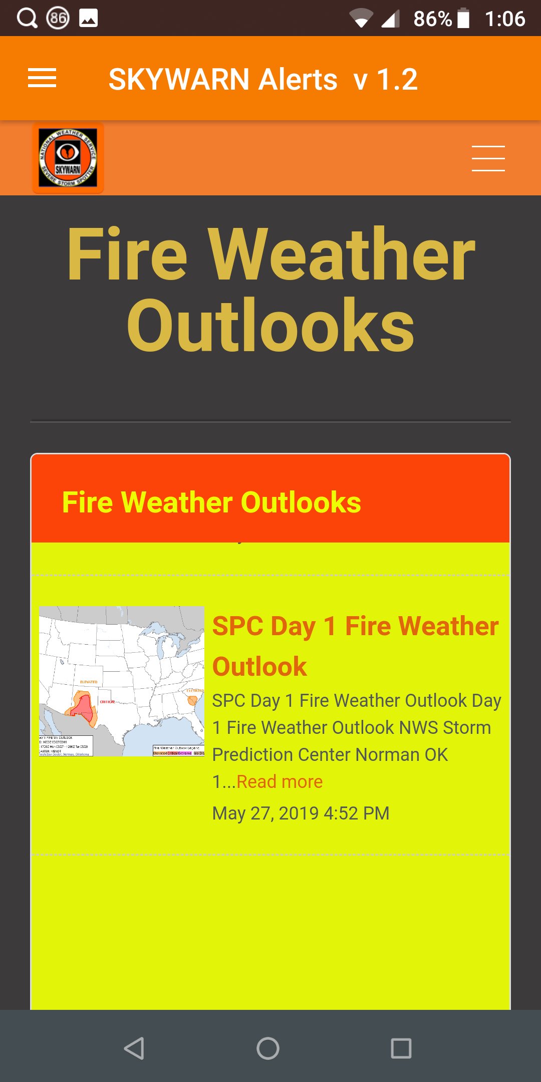 Download SKYWARN ALERTS version 1.4 w/ Latest Version 1.0 Android APK File