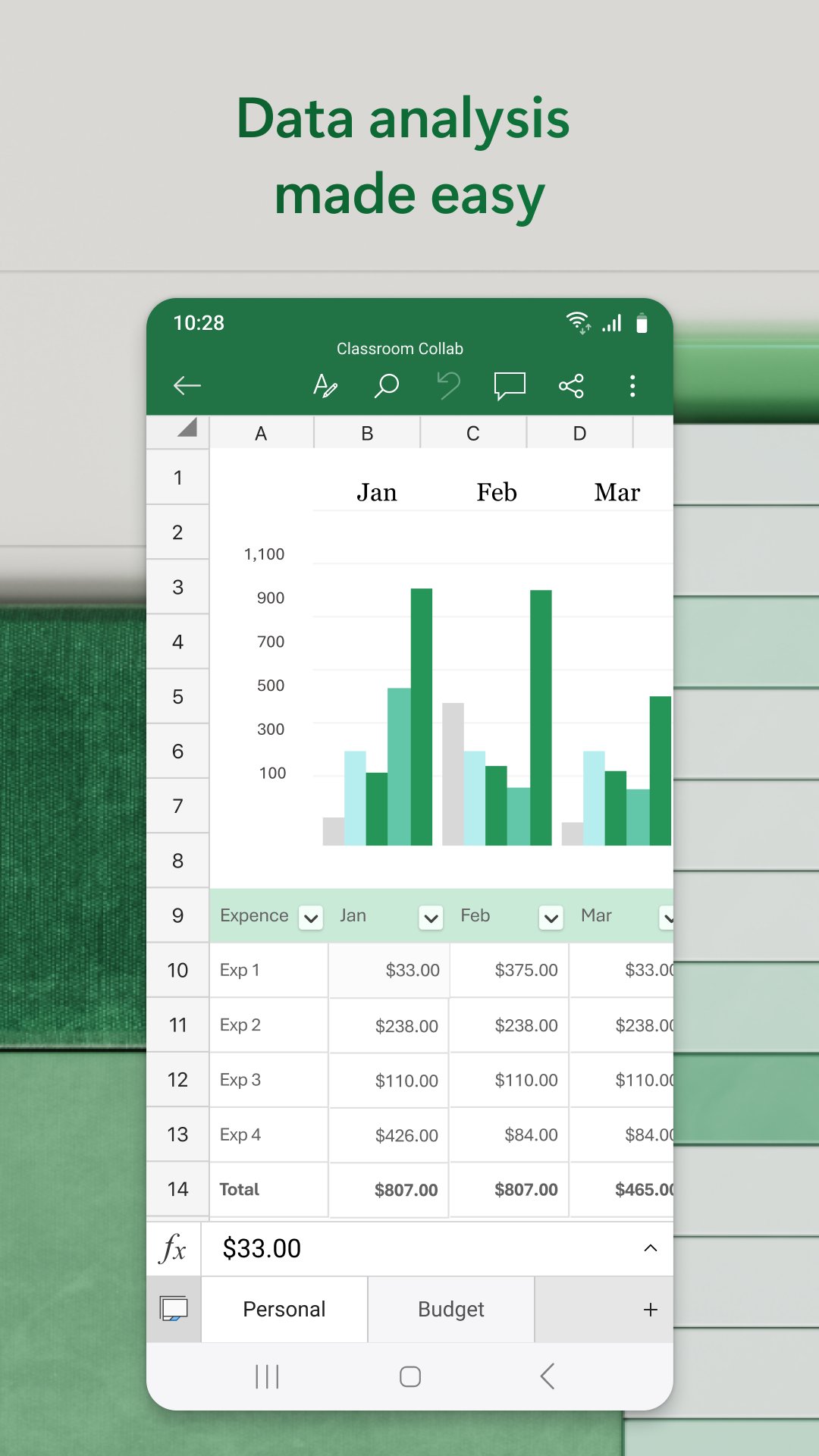 Descargar Microsoft Excel: Spreadsheets APK para Android - Última Versión