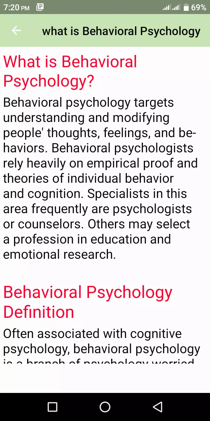 Behavioral Psychology Definition