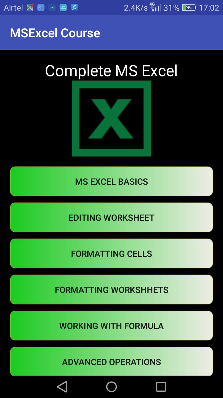 Learn Excel Apk للاندرويد تنزيل