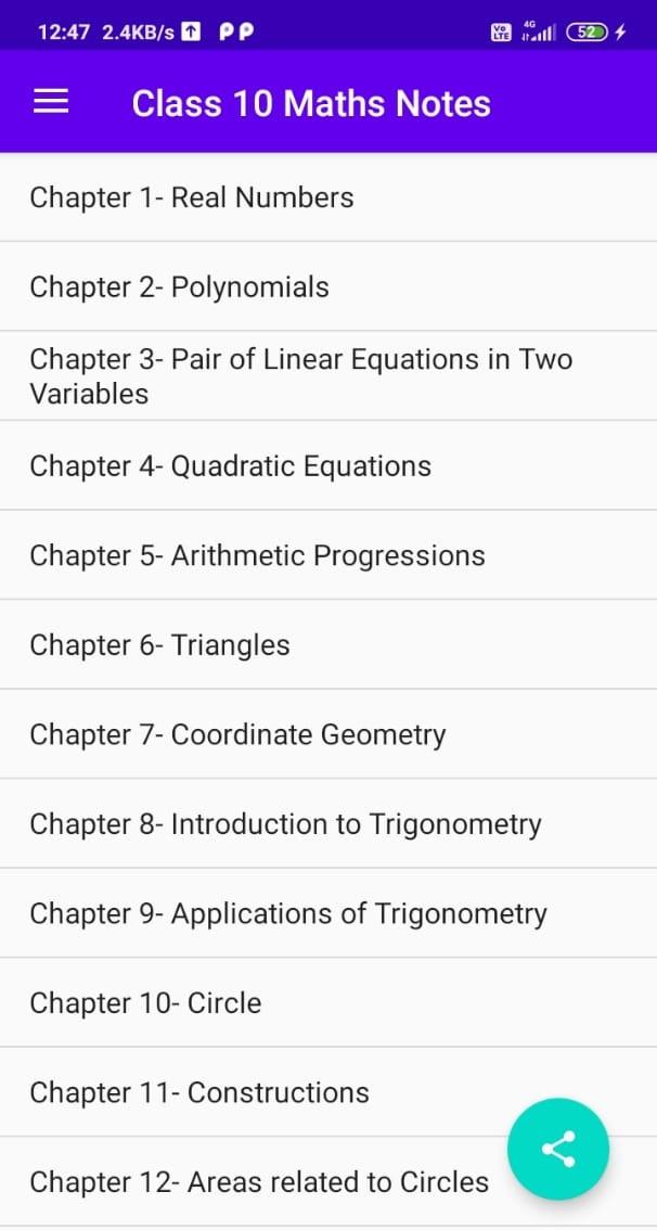 Class 10 Maths Notes Apk For Android Download