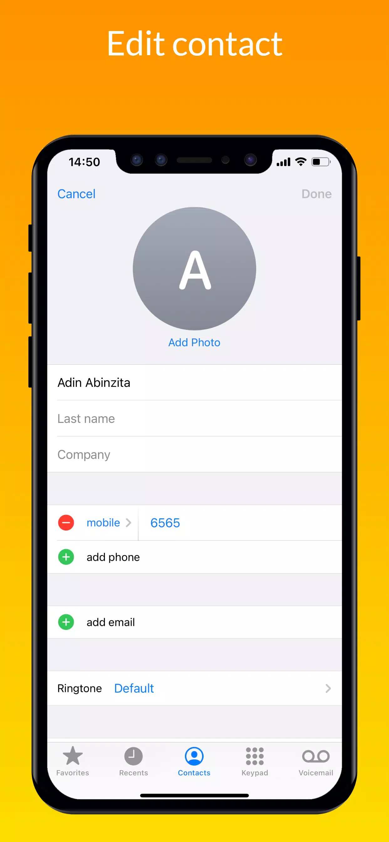 Iphone Contacts Screen
