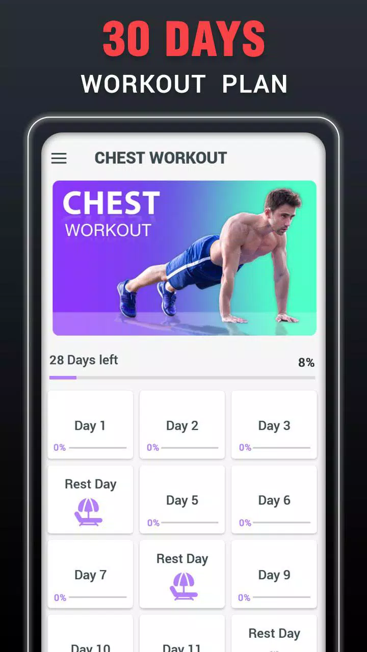 Chest Home Workout Chart For Men