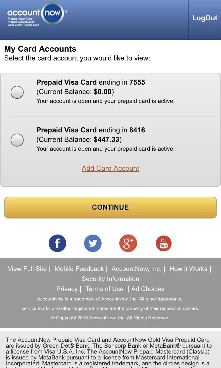 Accountnow Balance Update