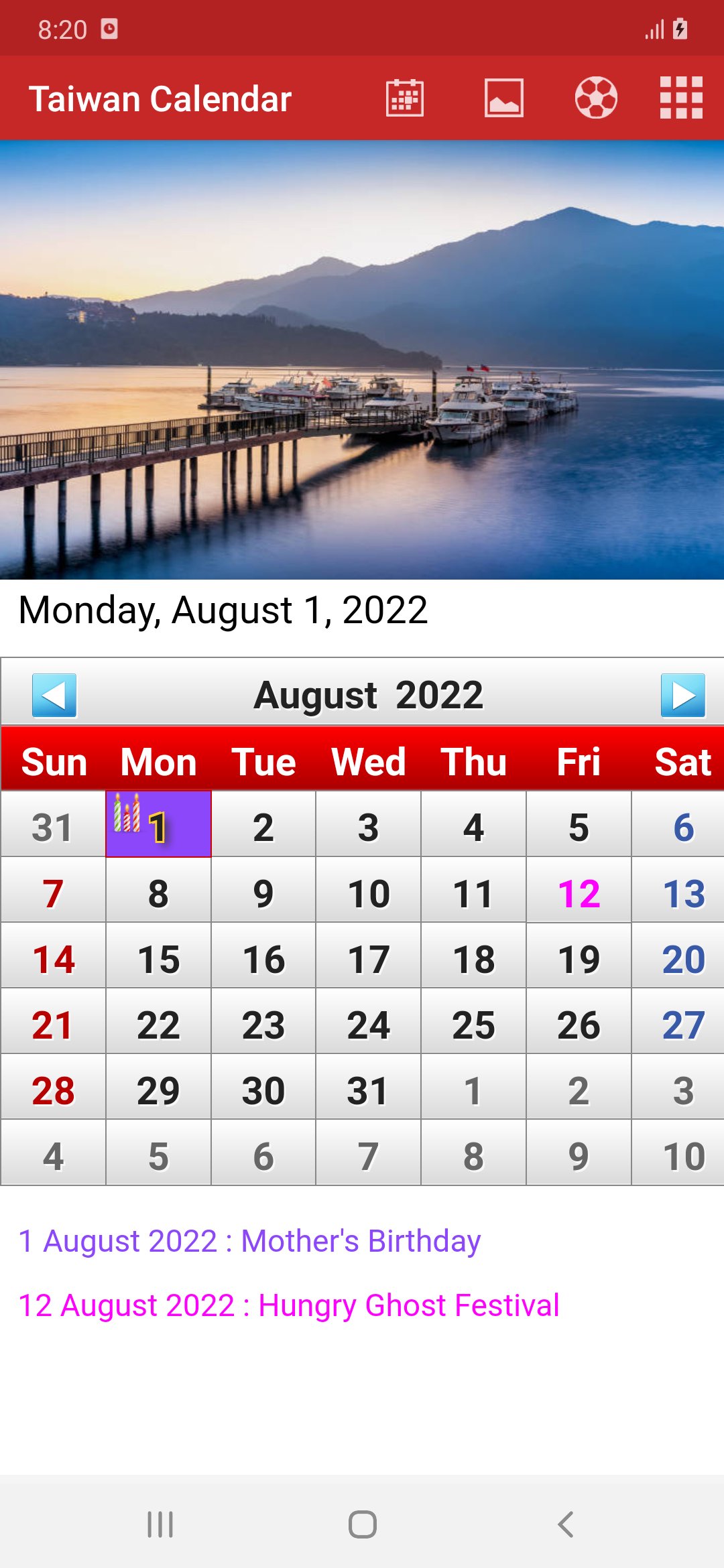 Descargar Taiwan Calendar APK Última Versión 1.0.5 para Android