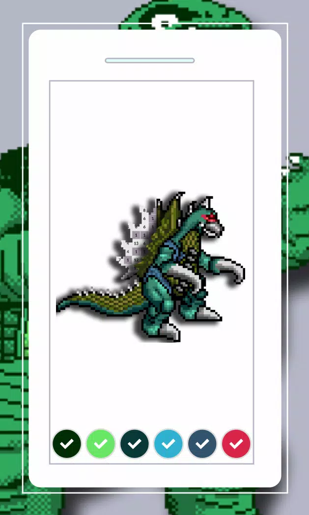Godzilla Pixel Art Grid