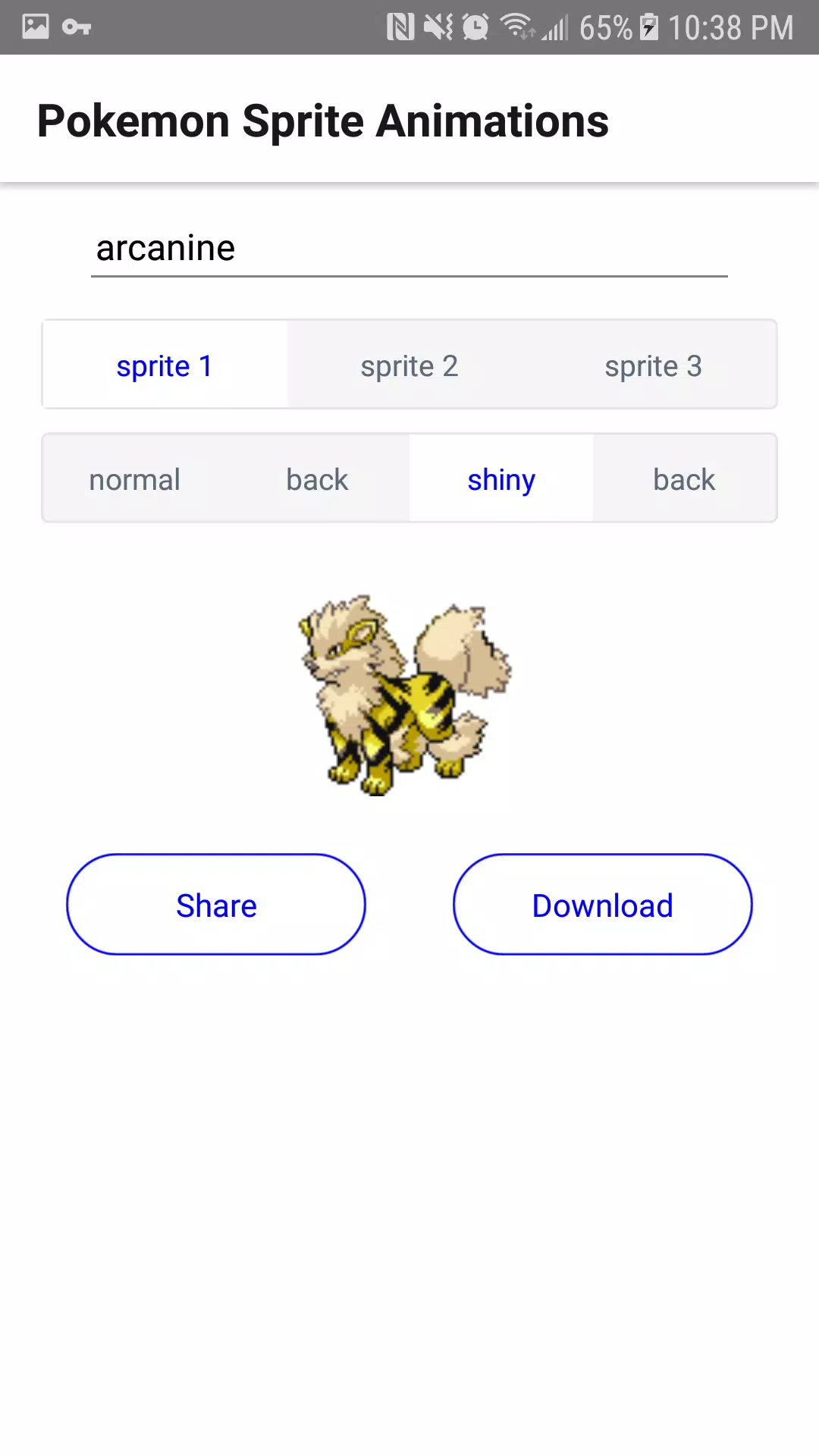 Shiny Growlithe Sprite