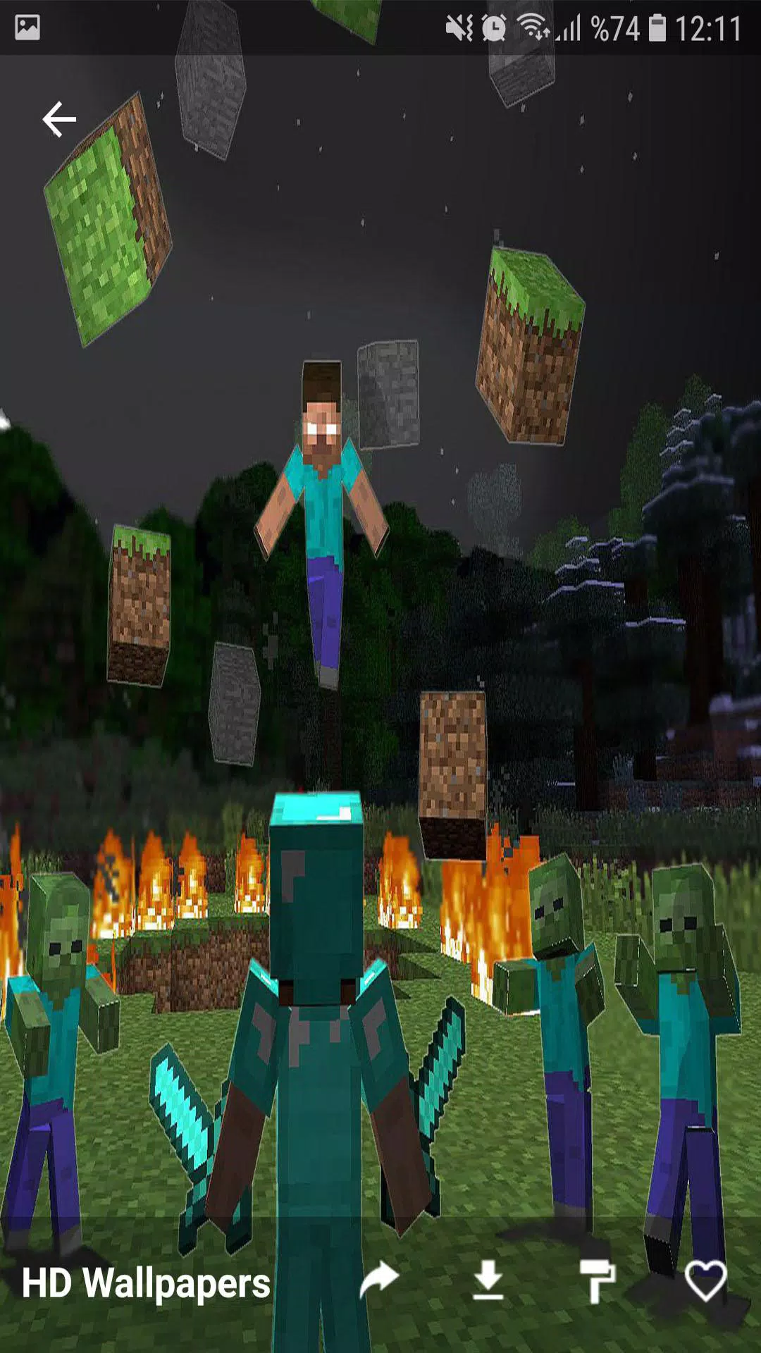 Herobrine Vs Steve Wallpaper Hd