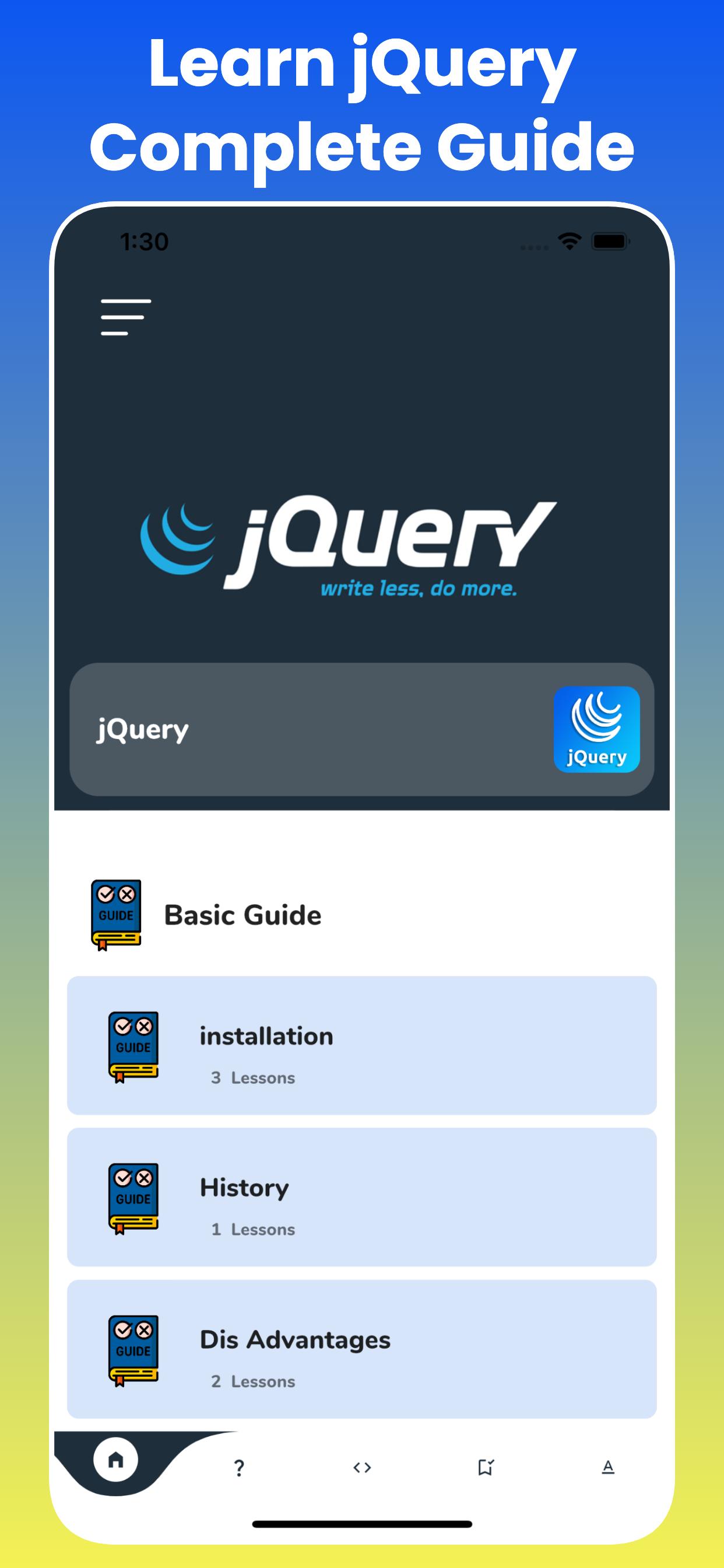 Learn JQuery Tutorials 2023 Latest Version 0.0.1 for Android Learn JQuery Tutorials 2023 Latest Version 0.0.1 for Android