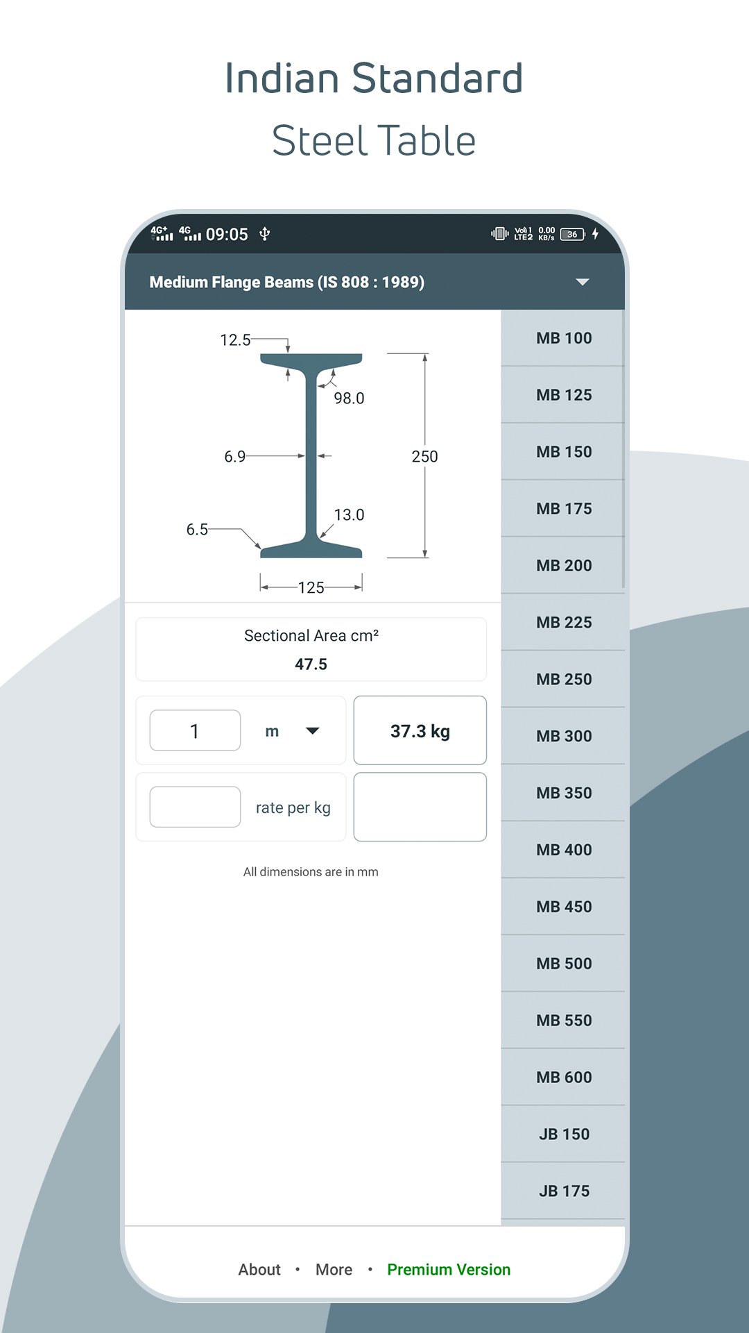 Indian Standard Steel Table APK Download for Android - Latest Version