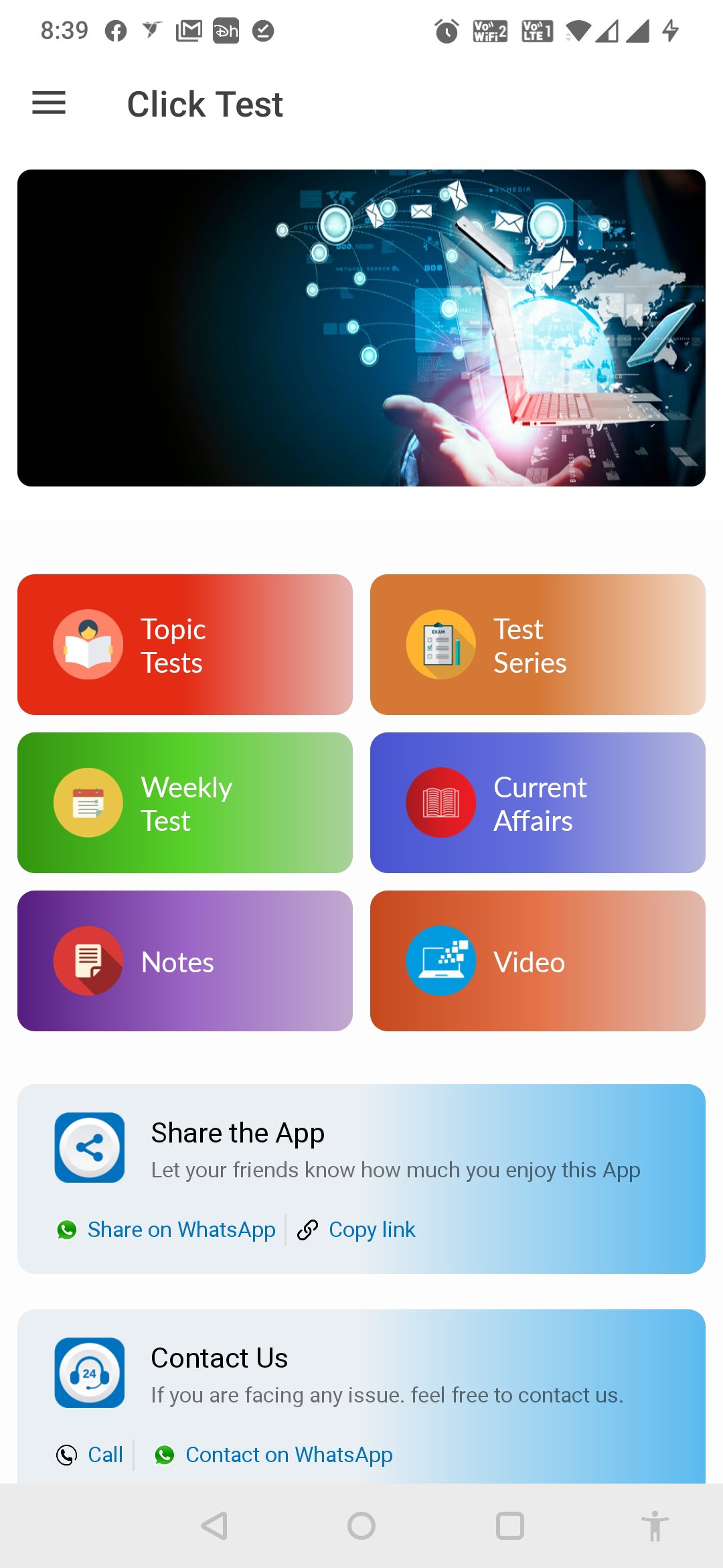 Android용 Click Test: Test Series, Notes APK 다운로드