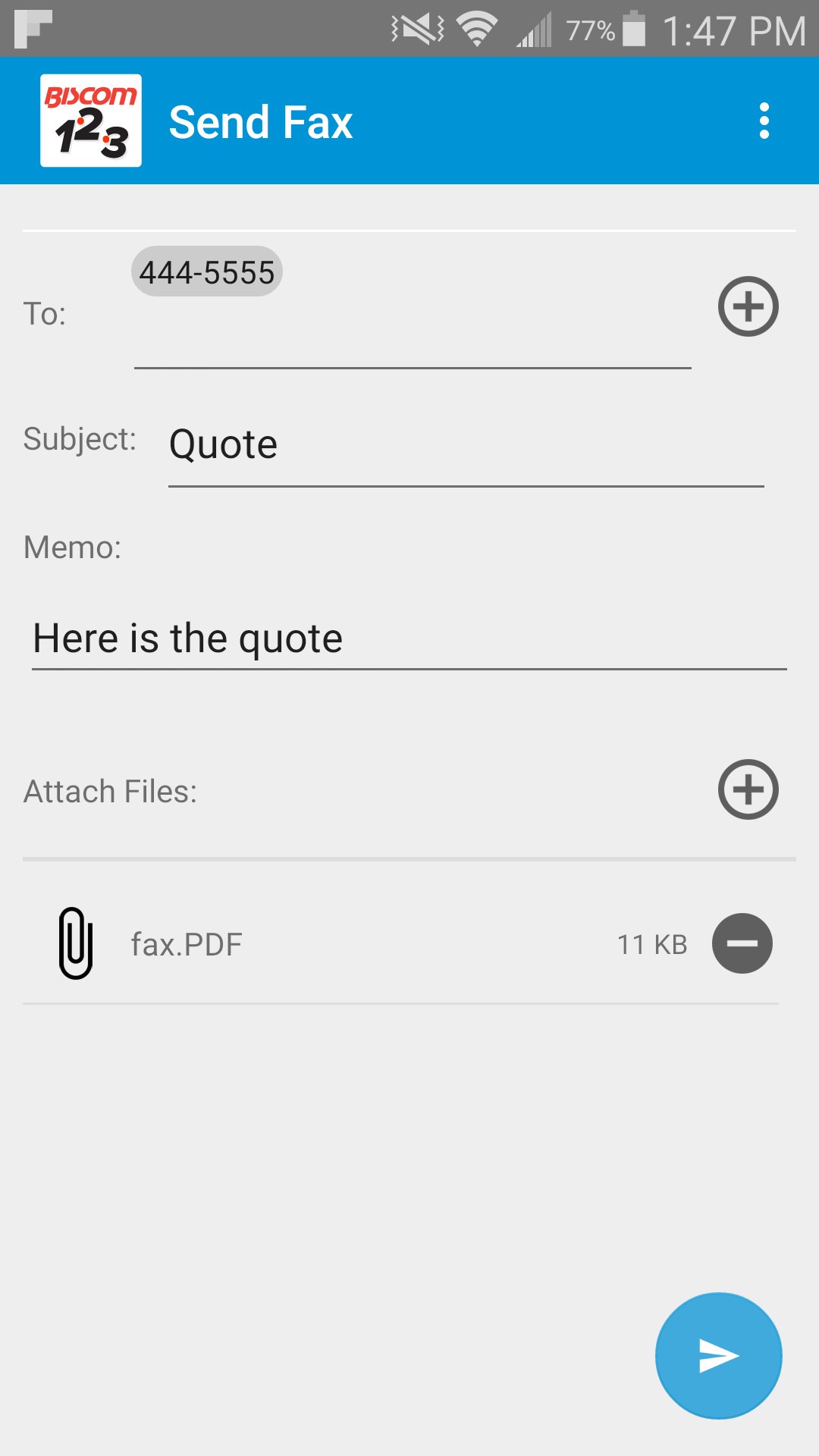 Descargar Biscom 123 Fax for Android APK Última Versión 1.1.1 para Android